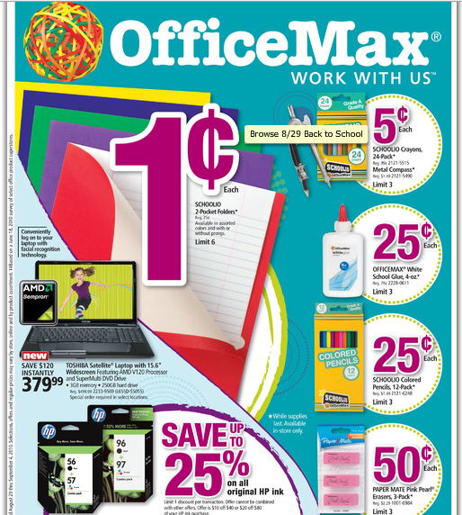 OfficeMax Back To School Deal 8/29/10 - Deal Seeking Mom