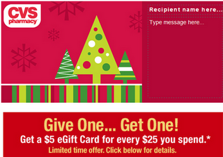 CVS: FREE $5 eGift Card For Each $25 eGift Card Purchased - Deal ...