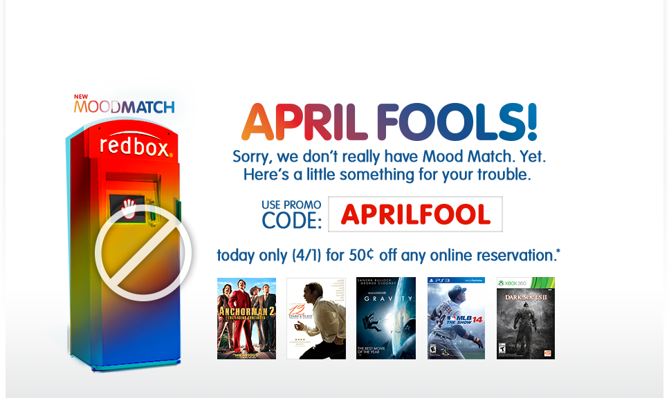 April Fools Discount Rental from Redbox - Deal Seeking Mom