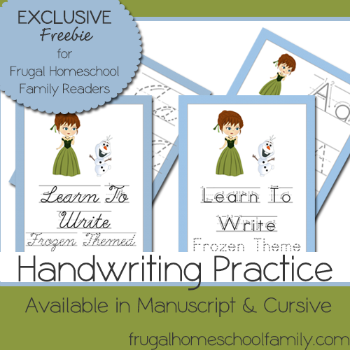 Frozen-Themed FREE Handwriting Practice Packs - Deal Seeking Mom