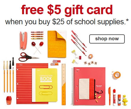$5 Target Gift Card with $25 Back to School Purchase - Deal Seeking Mom